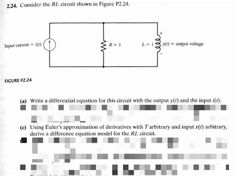 Solved Consider The Rl Circuit Shown In Figure P224 Write