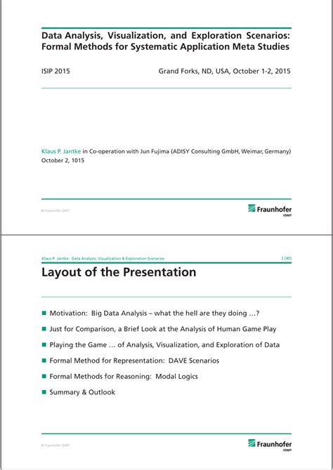 Pdf Data Analysis Visualization And Exploration Scenarios Formal Methods For Systematic