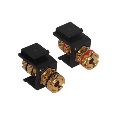 banana clip female female keystone wall plate insert pair black red