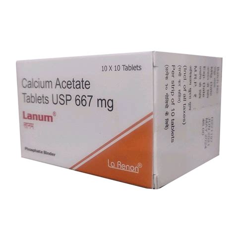Calcium Acetate 667 Tablet Packaging Type Box Packaging Size 250