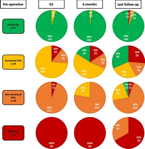 Evolution Of The Visual Acuity Va Through Time According To The