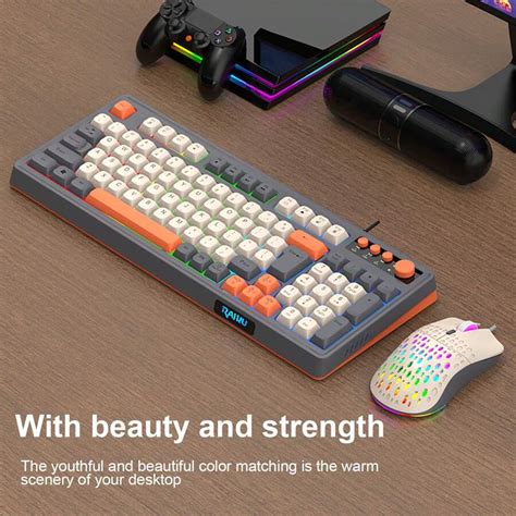 Wired Keyboard And Mouse Set USB Backlit Mechanical Keyboard And Mouse Combo For PC Backlit