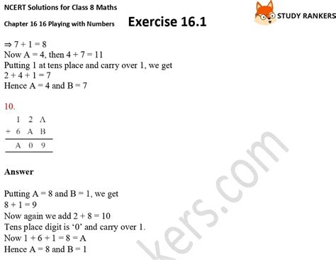 Ncert Solutions For Class 8 Maths Ch 16 Playing With Numbers Geometry Exercise 16 1
