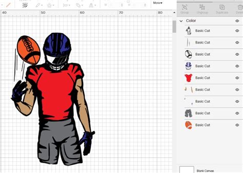 Football Player Svg Football Svg Colored Layers Football Etsy