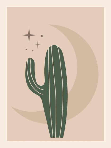 추상 식물 포스터 현대 자연 배경 보헤미안 미적 보호 벽 장식 프리미엄 벡터