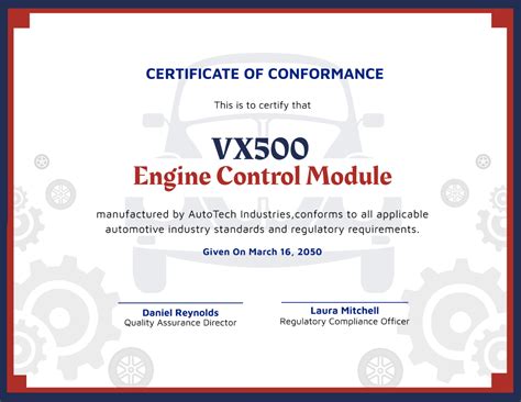 Free Blue Conformance Statement Certificate Template To Edit Online