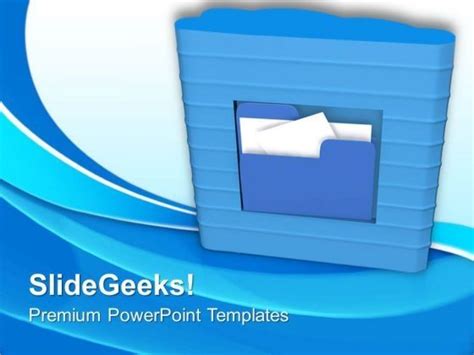 Folder Attached To Server PowerPoint Templates Ppt Backgrounds For Slides