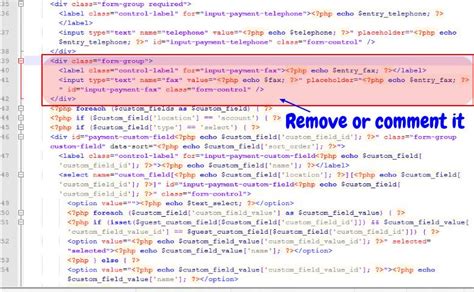 How To Remove Unwanted Fields From Opencart 2x Checkout Page