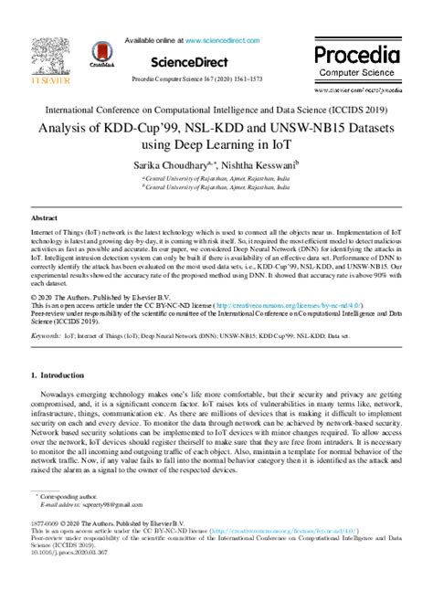 Pdf Analysis Of Kdd Cup99 Nsl Kdd And Unsw Nb15 Datasets Using Deep