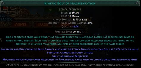 Poe Kinetic Bolt Of Fragmentation Transfigured