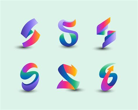 Набор креативных красочных букв с логотипом Премиум векторы