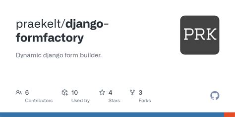 Github Praekeltdjango Formfactory Dynamic Django Form Builder