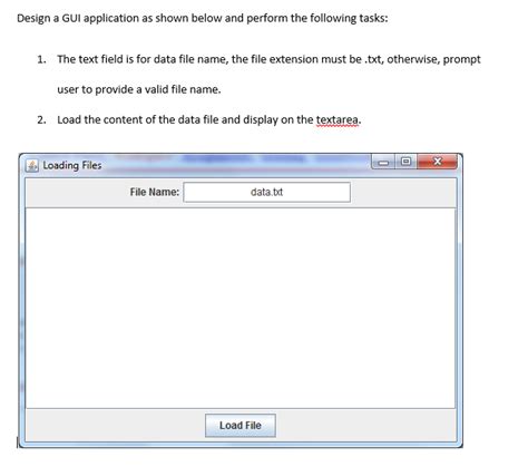 solved design a gui application as shown below and perform