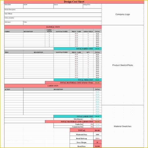 Free Job Cost Sheet Template Of Costing Spreadsheet Template Cost Estimate Spreadsheet