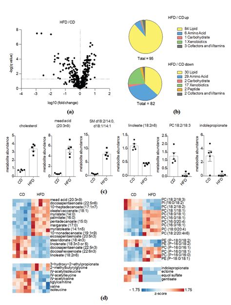 Hfd Feeding Is Strongly Impacting Lipid Metabolites A Volcano Plot Download Scientific