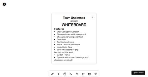 Whiteboard Codesandbox
