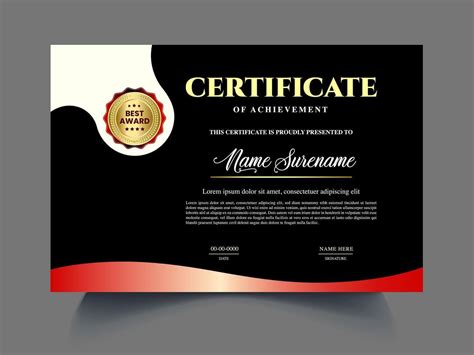 Update Certificate Template 56918202 Vector Art At Vecteezy