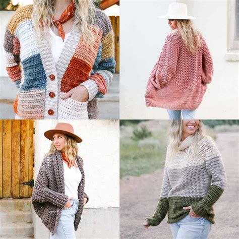 59 Free Crochet Sweater And Cardigan Patterns Surprisingly Easy