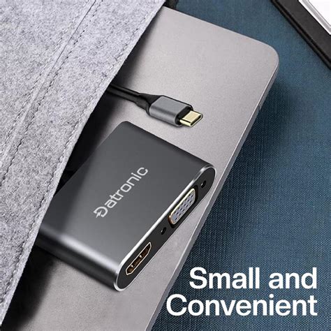 Datronic USB C 2in1 HDMI VGA Dual Display Multiport DUSBC 208 Thunder Match