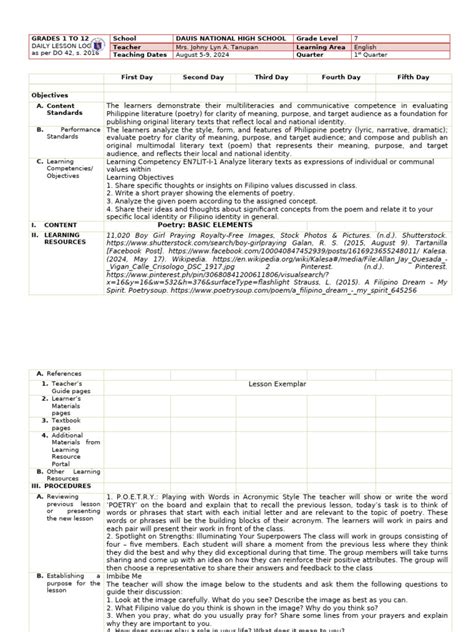 dll quarter1 lesson1 week2 pdf poetry learning