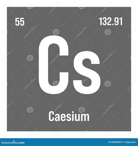 Caesium Cs Periodic Table Element Stock Vector Illustration Of Caesium Molecular 283458572