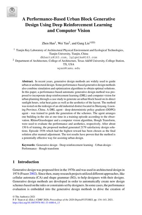 Pdf A Performance Based Urban Block Generative Design Using Deep