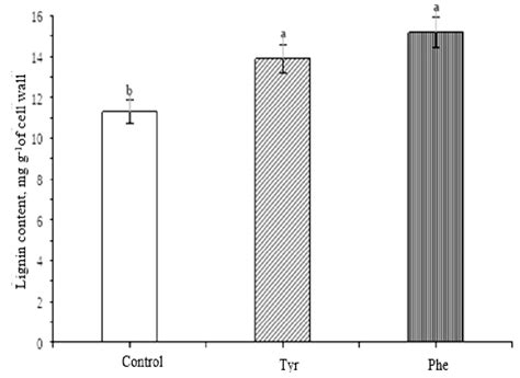 Lignin Content In Wheat Samples Incubated On Nutrient Media With The