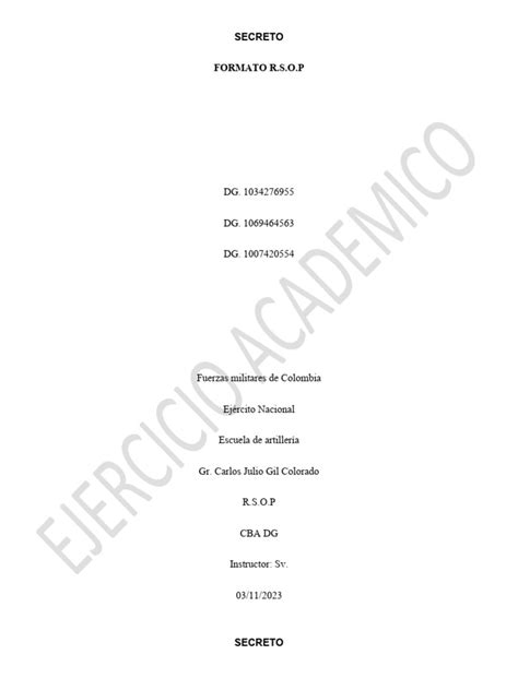 Formato Rsop Imprimir Pdf Francotirador Militar