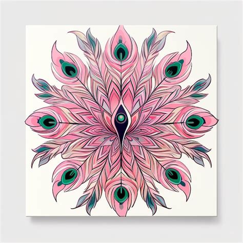 Premium Ai Image Unique Peacock Mandala Painting With Millenial Pink