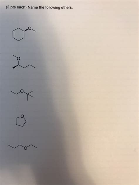 Solved Name The Following Ethers Chegg Com