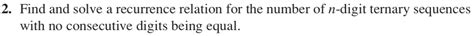 solved 2 find and solve a recurrence relation for the