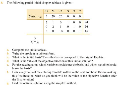 9 The Following Partial Initial Simplex Tableau Is Given X X2 X3 S1 S2