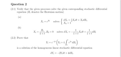 solved 2 1 verify that the given processes solve the given