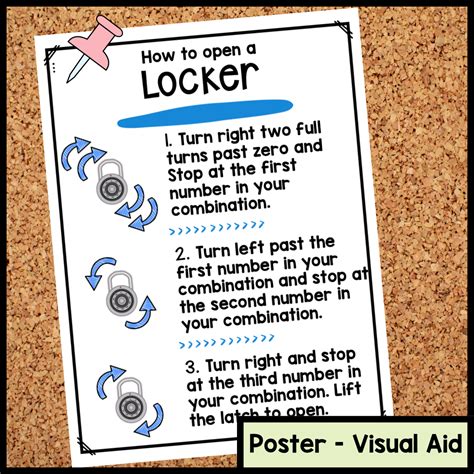 How To Open A Locker Poster Bookmark Made By Teachers