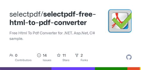 issues · selectpdf selectpdf free html to pdf converter · github