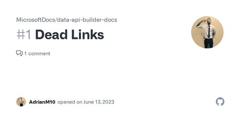 dead links · issue 1 · microsoftdocs data api builder docs · github
