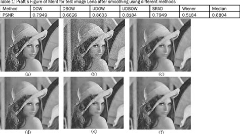 Table 1 From Comparative Analysis Of Speckle Noise Reduction Techniques And Their Affect On