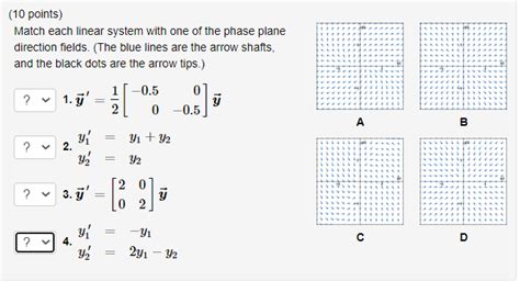 Solved 10 Points Match Each Linear System With One Of The Chegg Com
