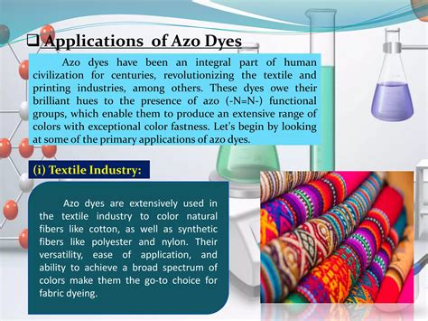 Azo Dyes Application And Effects Pptx Environment Science