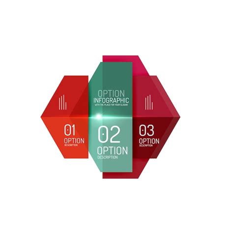 육각형 Infographic 다이어그램 템플릿 프리미엄 벡터