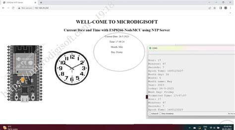 esp8266 nodemcu ntp server create date and time
