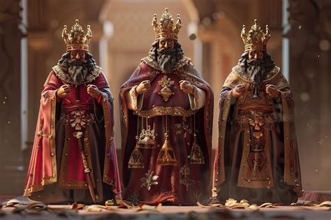 3d Rendering Of 3 Reyes Magos Premium Ai Generated Image