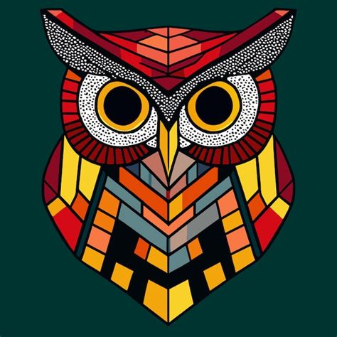 Mosaic Owl Design The Owl With A Mosaic Of Intricate Patterns And