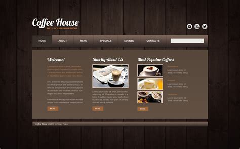Website Theme Coffee Shop Website Template Coffee Shop Website