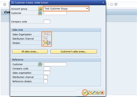 sap sd create customer master record