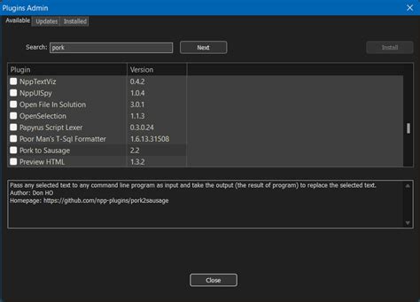 Highlighted Entry In Plugins Admin With Dark Mode Not Distinguishable · Issue 11331 · Notepad