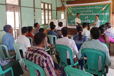 ပျော်ဘွယ်မြို့နယ်ရှိ မိုးကြိုဝါစိုက်ပျိုးမည့် သမဝါယမအသင်းသားတောင်သူများအား သွင်းအားစု ပေးအပ်ပွဲက