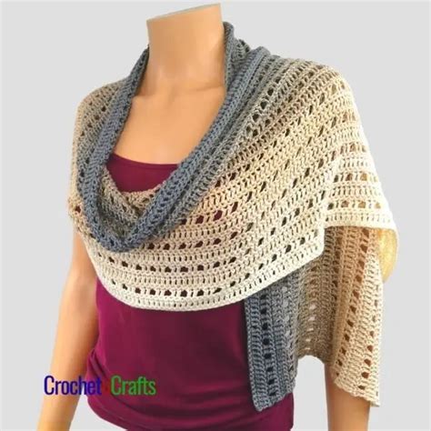 Open Stitch Easy Rectangular Crochet Shawl Pattern Crochetncrafts