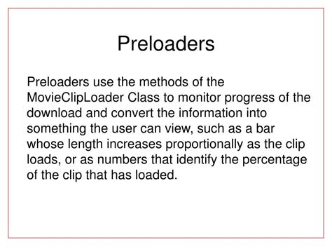 Ppt Actionscript Loading External Content With Moviecliploader Class Listener Objects
