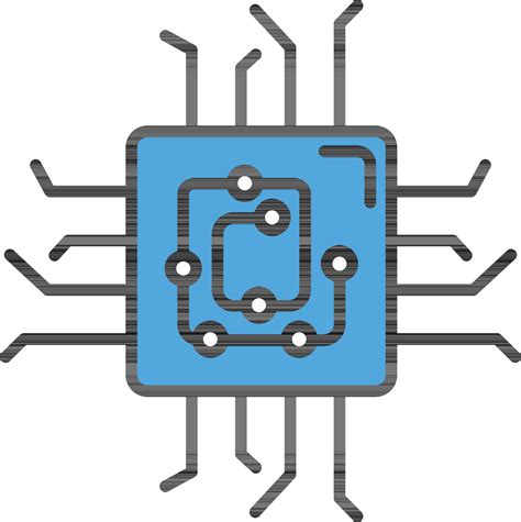Circuit Or Computer Chip Icon In Blue Color 24324021 Vector Art At Vecteezy